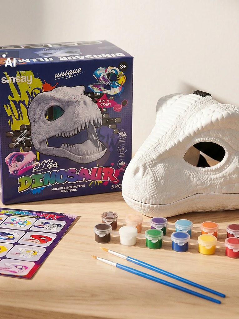 Sinsay - Kreativní sada na malování masky dinosaura se zvukem - vícebarevná