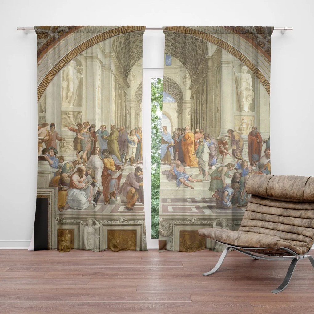 Sablio Závěs Athénská škola - Raffael Santi: 2ks 140x250cm