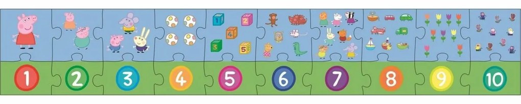 Trefl Vzdělávací puzzle Čísla Prasátko Peppa, 20 dílků
