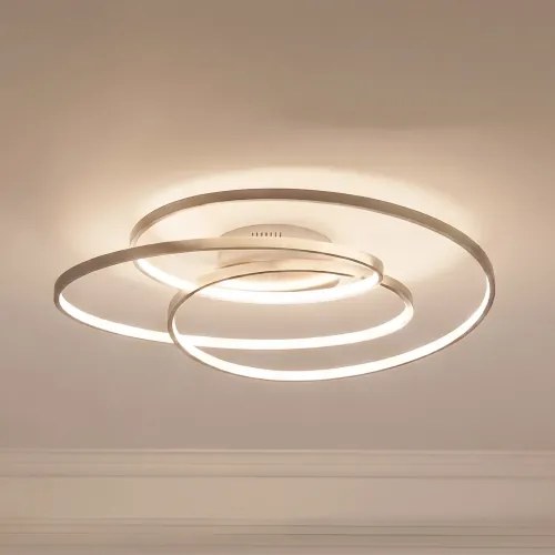 LED stropní svítidlo Lindby Joline průměr 60cm niklová barva 36W 3000K stmívatelné 9639127