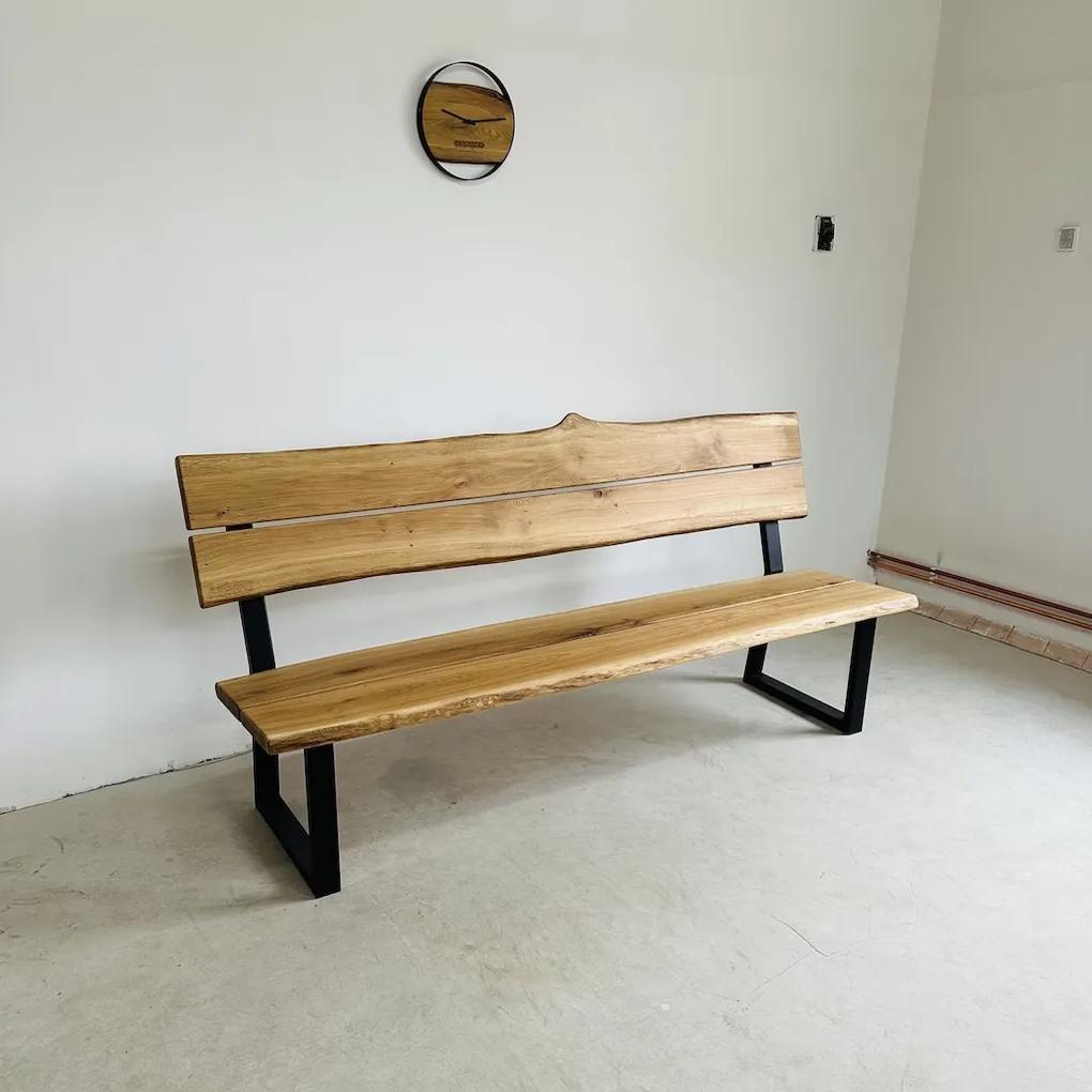 KULHÁNEK Designová jídelní lavice s opěradlem Délka: 150 cm, Odstín podnože: bílá - RAL 9010