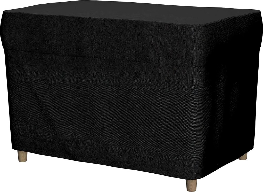 Potah na podnožku Strandmon barva černá látka pletený vzor