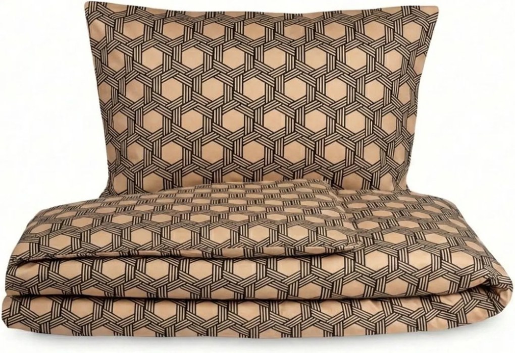 Saténové povlečení LUXURY COLLECTION CARERO béžové - 1x 140/220, 1x 70/90cm