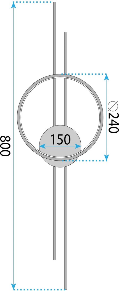 Toolight Toolight, LED nástěnné svítidlo 10W, 4000K, 500lm, APP1781-W, zlatá matná, OSW-06352
