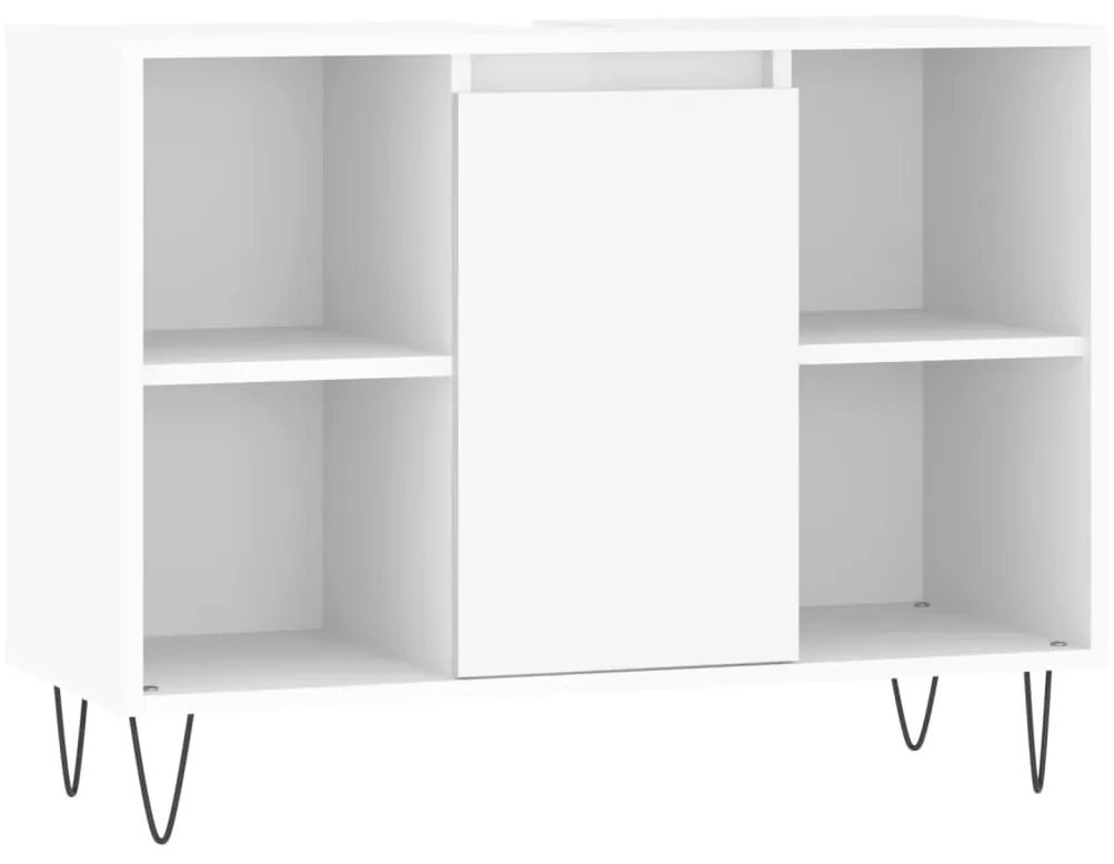 3dílný set koupelnového nábytku lesklý bílý kompozitní dřevo,  3190301