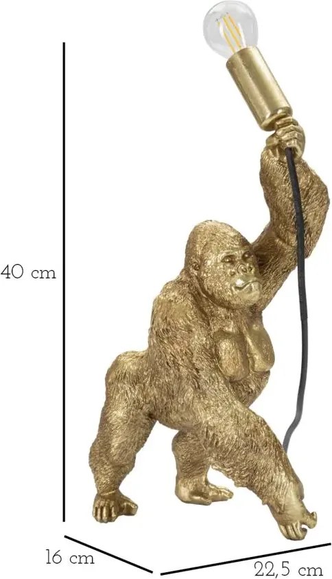 Stolní lampa Gorilla 40 cm zlatá