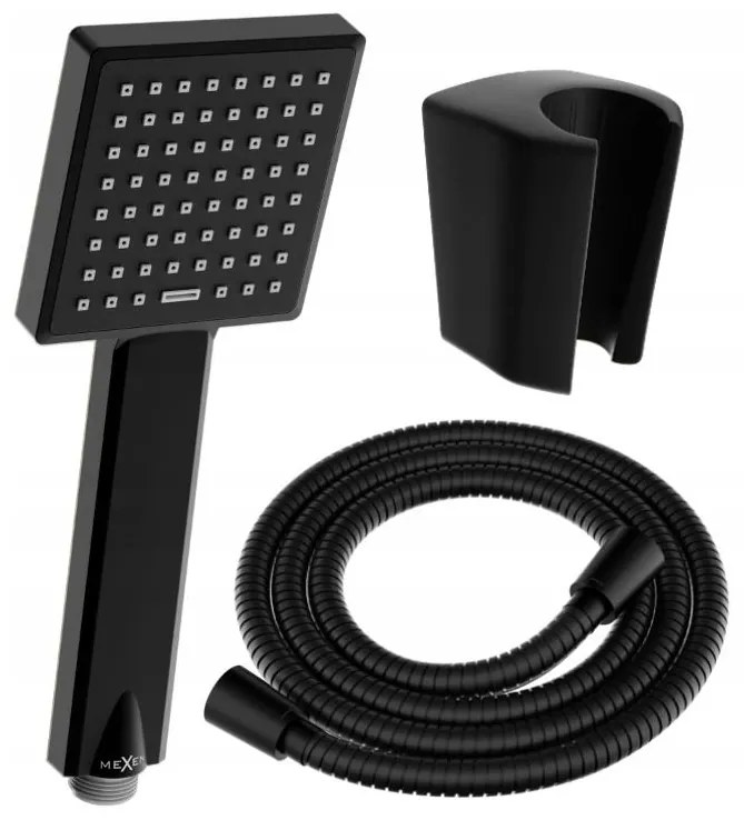 Mexen příslušenství - 1-bodový ruční sprchový set R-45, černá, 785456052-70