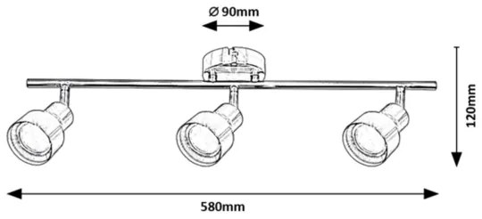 Rabalux 3185 - Bodové svítidlo BLAKE 3xGU10/50W/230V