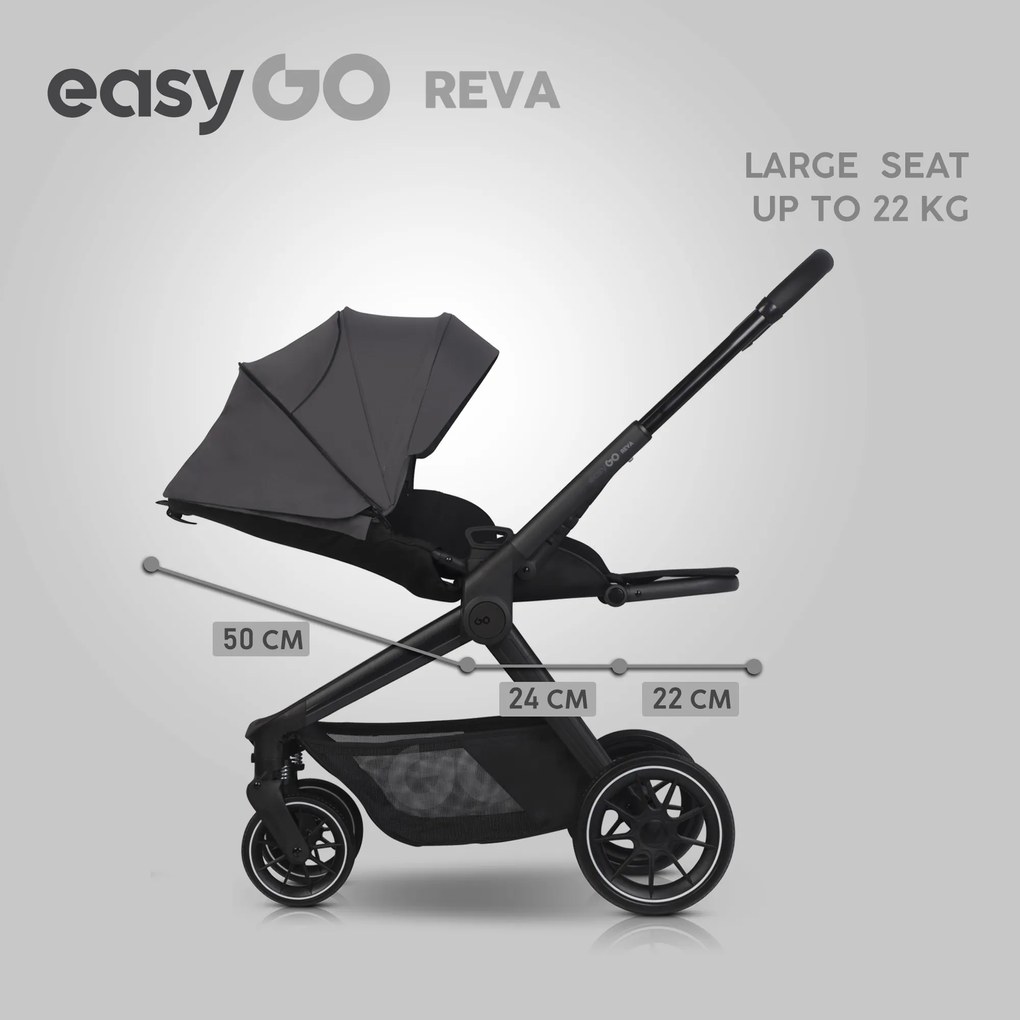Kombinovaný kočárek EasyGo Reva 2v1 Cloudy Gray