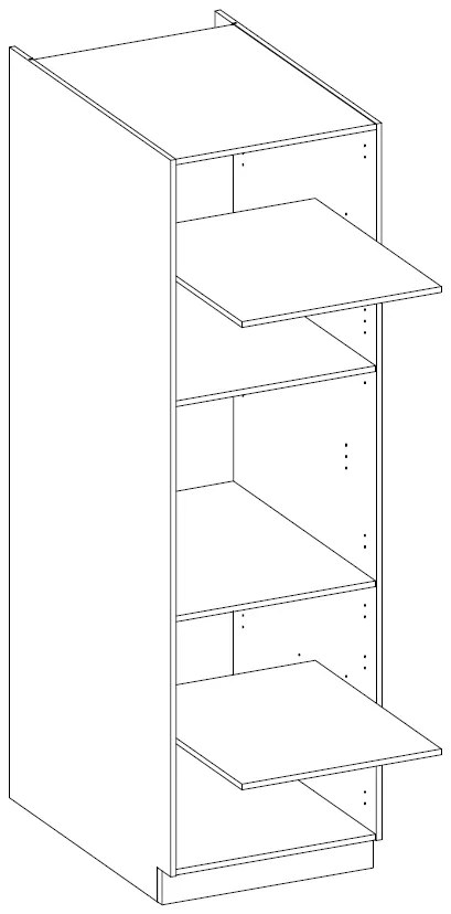 STL 60 cm skříňka vysoká 2D na vestavnou troubu LARA Barevné provedení: Bílá / Šedý lesk