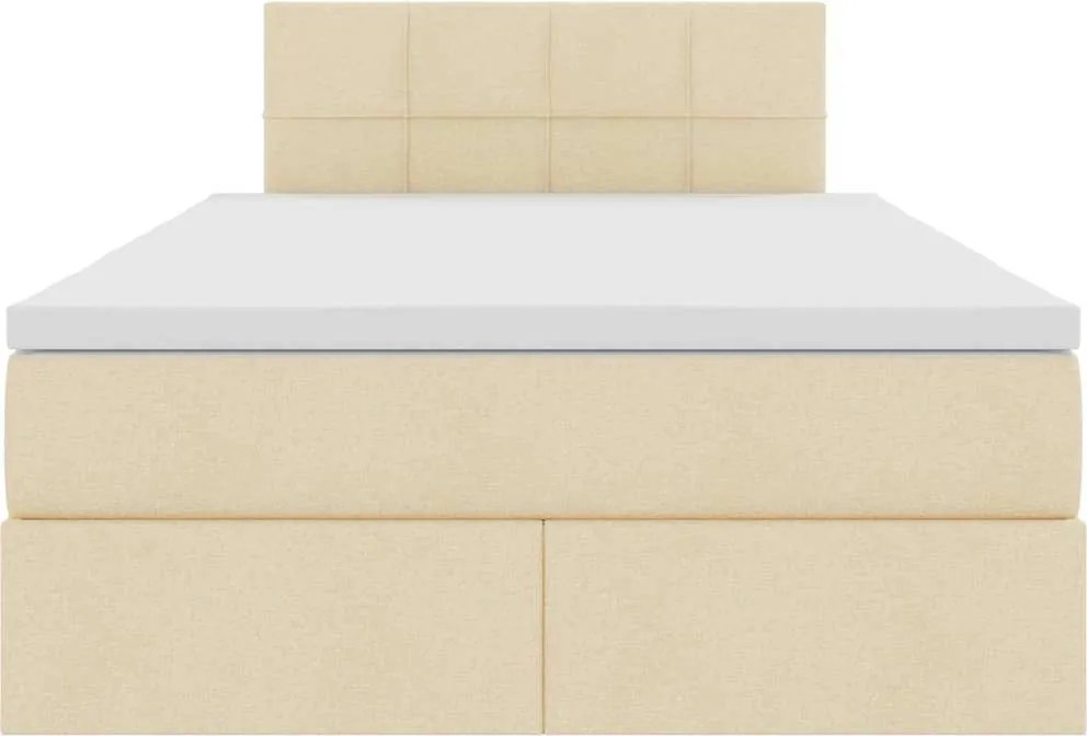 Postel s úložným prostorem a matrací Krémová 120 x 200 cm Samet 3370504
