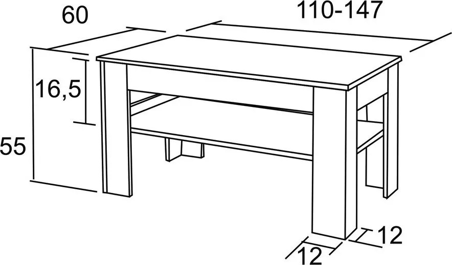 Bradop Rozkládací konferenční stolek Ctirad K140 | Provedení: DB - dub bordeaux