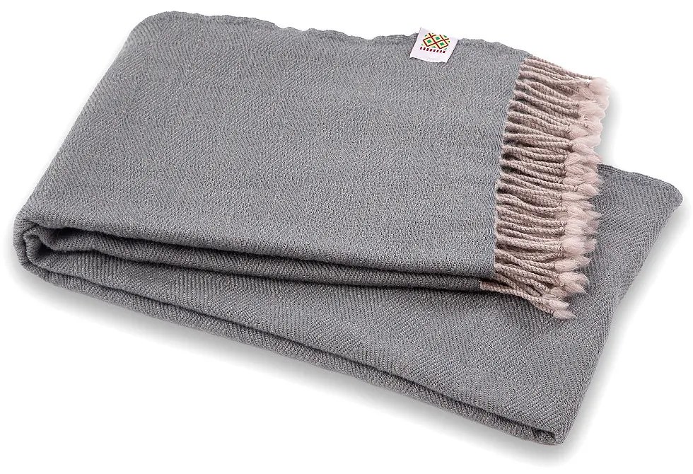 Vlněná deka Kostadina merino - tmavě šedá