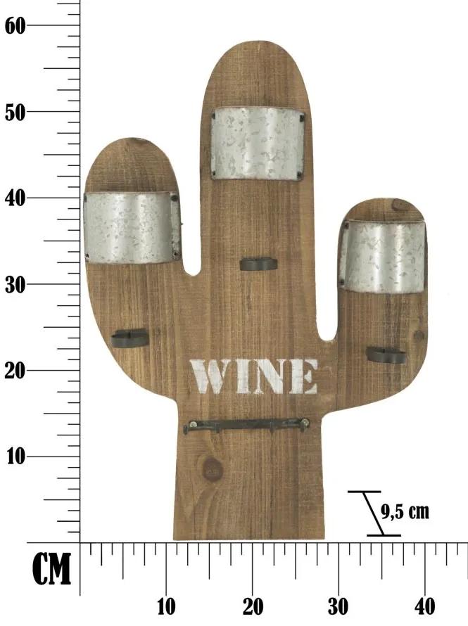 Nástěnný stojan na víno Mauro Ferretti Kaktus 40x58 cm