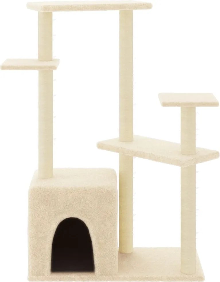 Škrabadlo pro kočky se sisalovými sloupky krémové 107,5 cm 172070