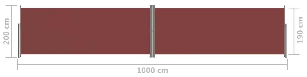 Zatahovací boční markýza hnědá 200 x 1 000 cm,  318045