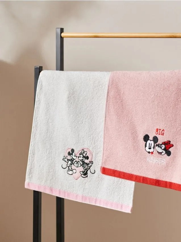 Sinsay - Ručník 2 pack Mickey Mouse - pastelová růžová
