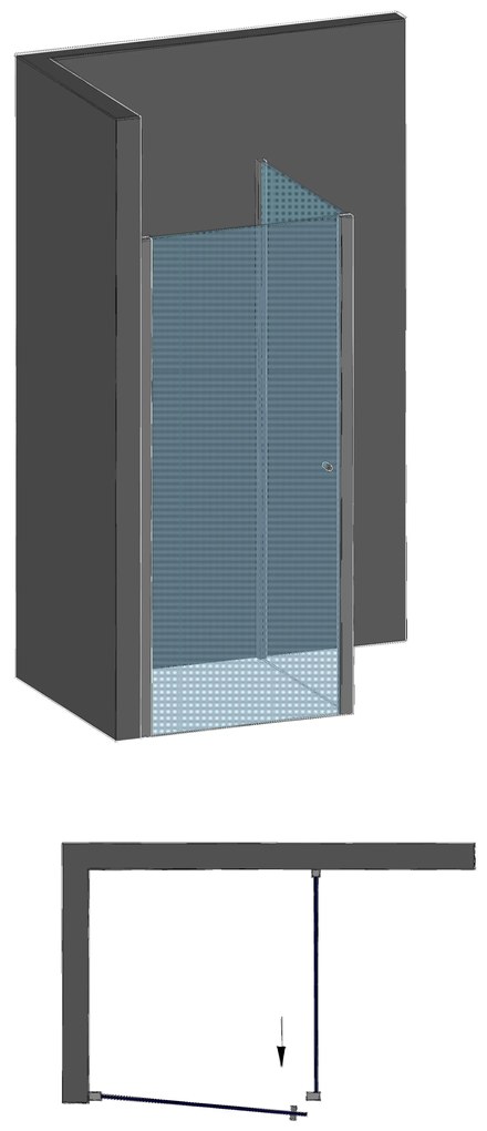 ARTTEC Sprchový kout rohový jednokřídlý MOON A 23 čiré sklo 65 - 70 x 76,5 - 78 x 195 cm