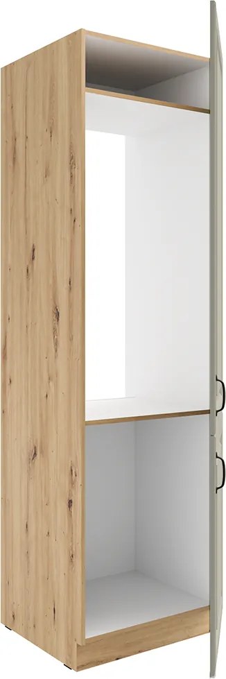 STILO ac | vysoká skříňka 60 LO-210 2F pro vestavnou lednici | 60 cm | UNI dvířka | artisan/světle šedá