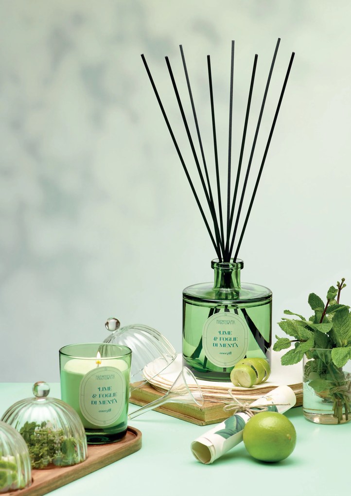 Nasoterapia difuzér s tyčinkami Lime e Foglie di Menta Objem: 500 ml