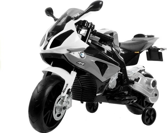 LEAN CARS Elektrická motorka pro děti BMW S1000RR stříbrná tříkolová