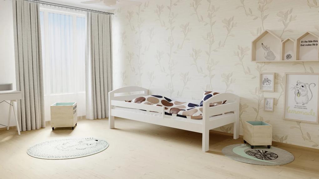 Dětská postel se zábranou ANDY vč. roštu Povrchová úprava: netransparentní barva bílá, Rozměry: 80 x 180 cm