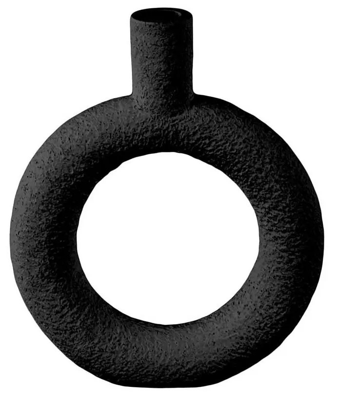 PRESENT TIME Váza Ring kulatá – černá 18 x 22,5 cm