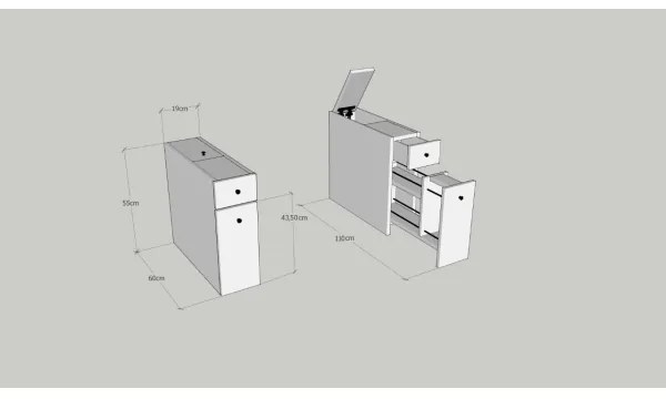 Koupelnová skříňka CALENCIA 55x60 cm antracit
