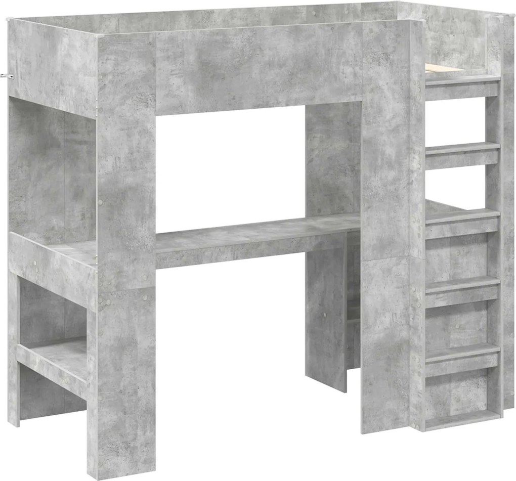 Rám patrové postele se stolem Betonově šedá 90 x 190 cm 3410438