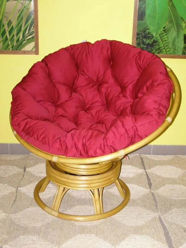 Ratan houpací PAPASAN světlý - průměr 110 cm | Varianta: varianta polstrování - L28