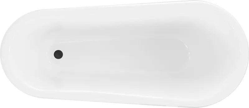 Mexen Retro, volně stojící vana 170 x 75 cm, bílá-černá, černé nohy, 53251707575-70
