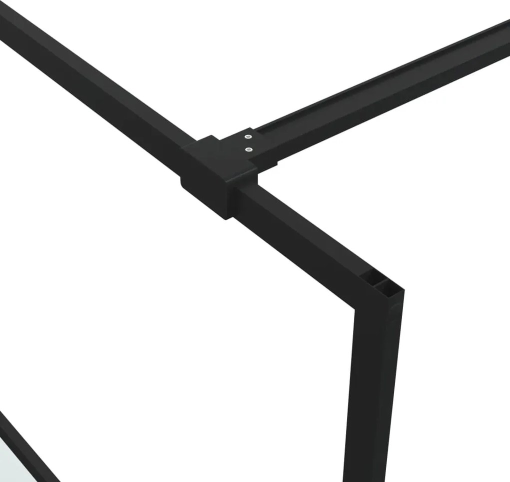 Sprchová zástěna walk-in černá 100x195 cm napůl mléčné ESG sklo 152127