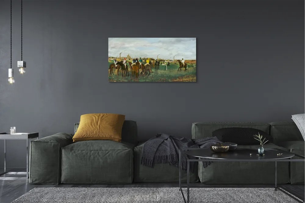 Obrazy na plátně Koně závod hon 140x70 cm