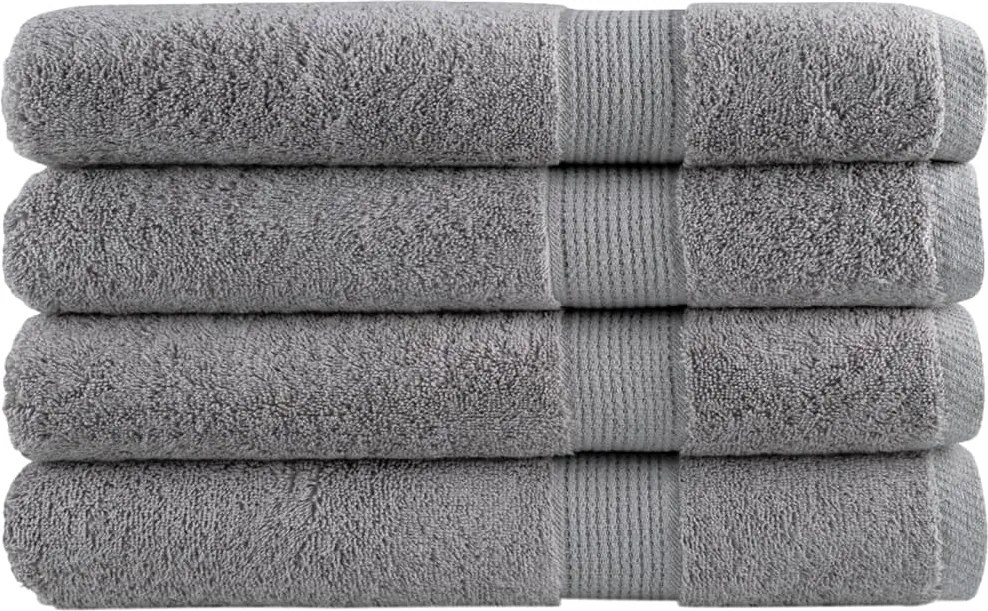 Prémiové saunové osušky SOLUND 4 ks šedé 80x200 cm 600 g/m² 137315