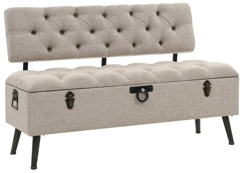 245770 vidaXL Úložná lavice s opěradlem textil 121 x 53 x 78 cm