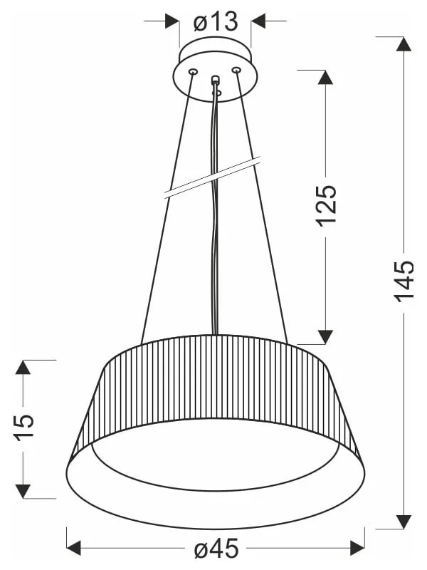 LED závěsné svítidlo s kovovým stínidlem v bílo-přírodní barvě ø 45 cm Umbria – Candellux Lighting