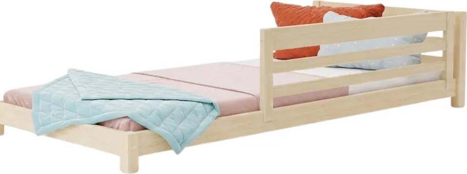 Benlemi Nízká dětská jednolůžková postel TULY s čelem Zvolte barvu: Šalvějová zelená, Zvolte rozměr: 80x160 cm, Zvolte zábranu: S otevřeným vstupem