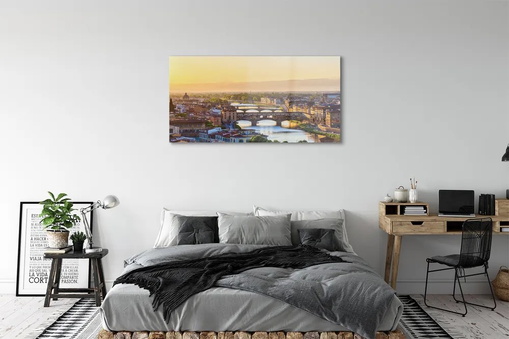 akrylový obraz Itálie Sunrise panorama 125x50 cm