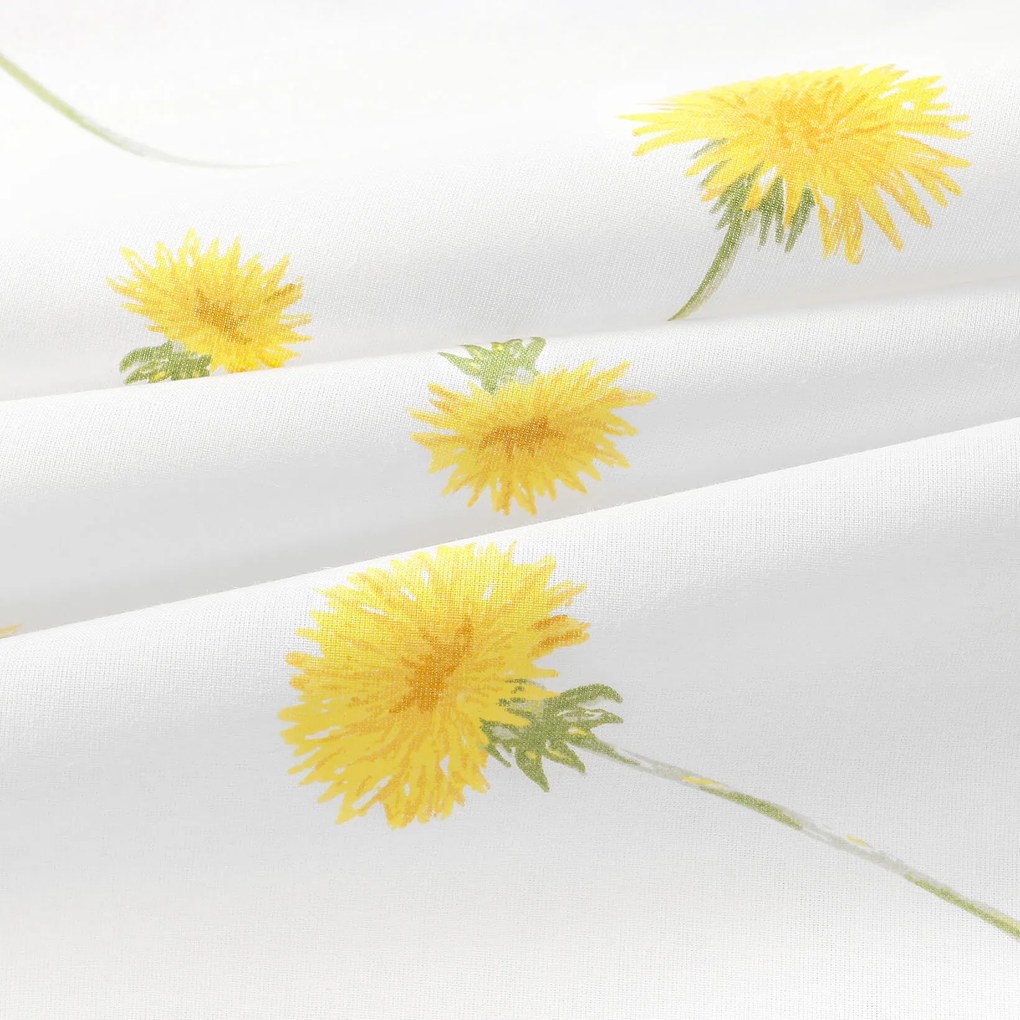 Goldea hranatý ubrus 100% bavlněné plátno - pampelišky 120 x 120 cm