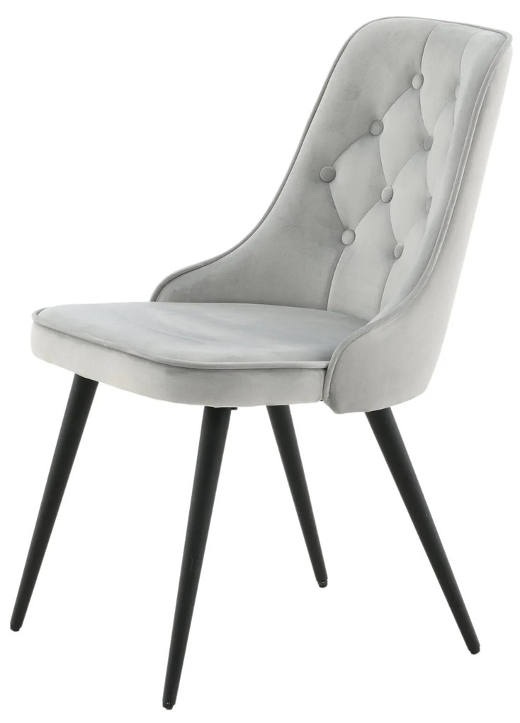 Jídelní židle Velvet, 2ks, světle šedá, S50xD66xV88,5