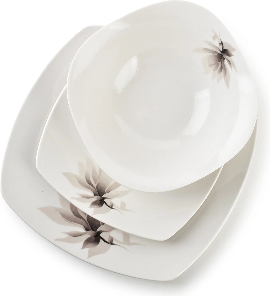 Porcelánová jídelní sada 18 ks talířů MAGNOLIA bílá