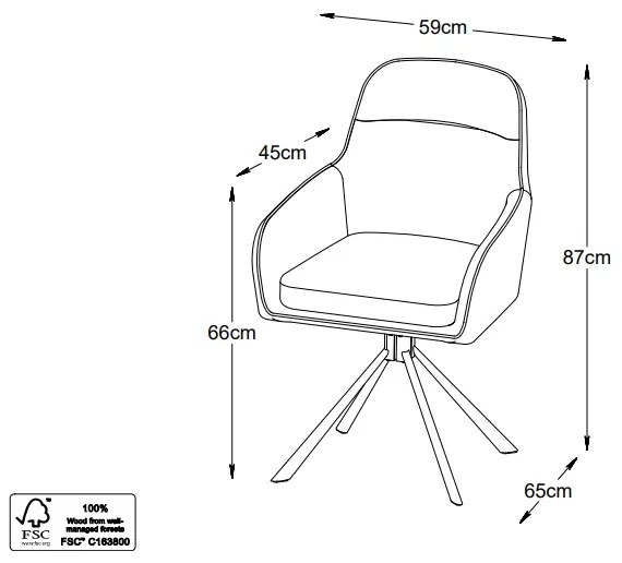 Designová otočná židle Sanjaya II grafitová