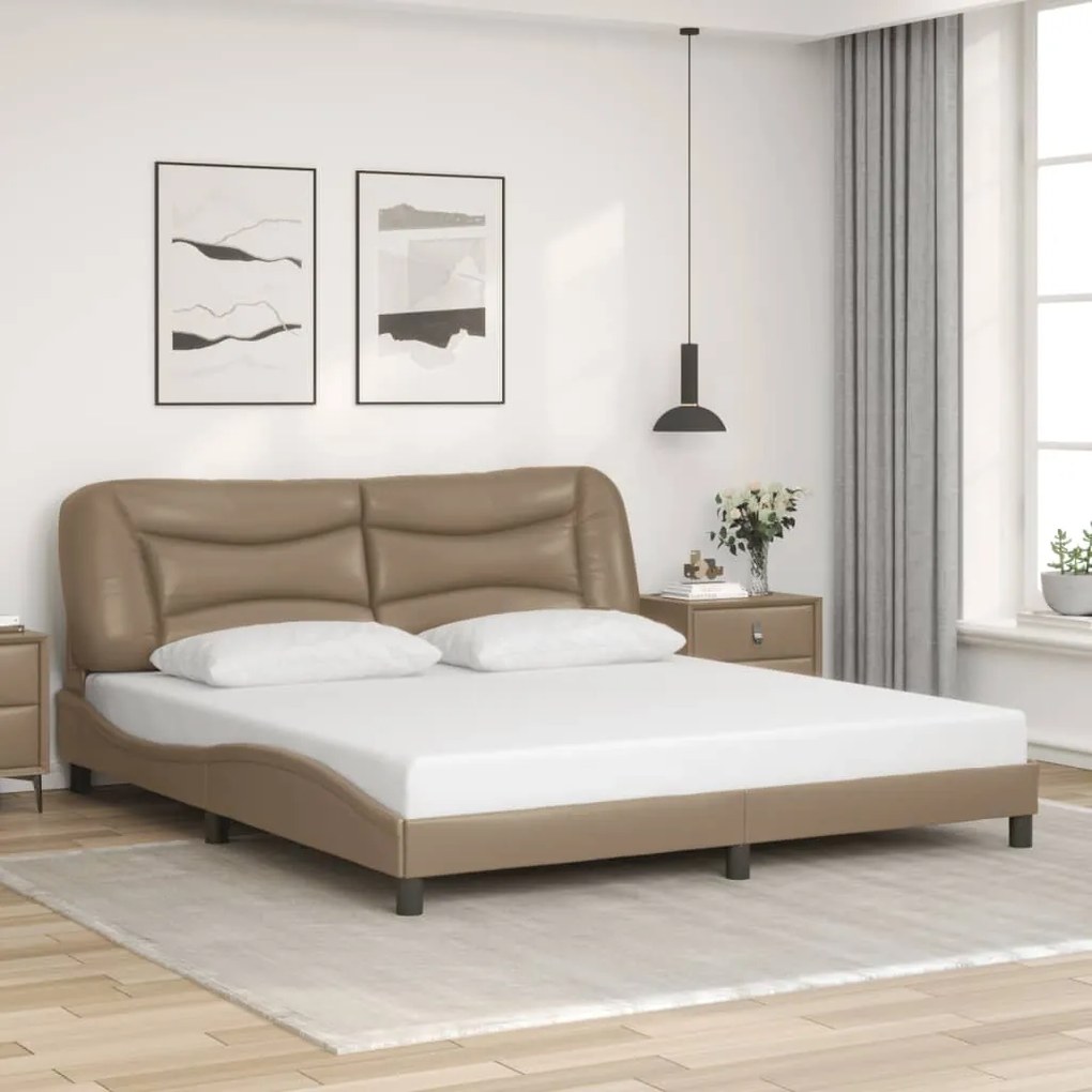 Rám postele bez matrace Hvar cappuccino 180x200 cm umělá kůže 3208020