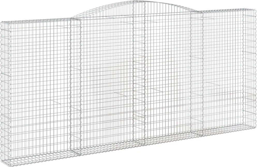 Klenuté gabionové koše 3 ks 400x30x180/200cm pozinkované železo 3146919