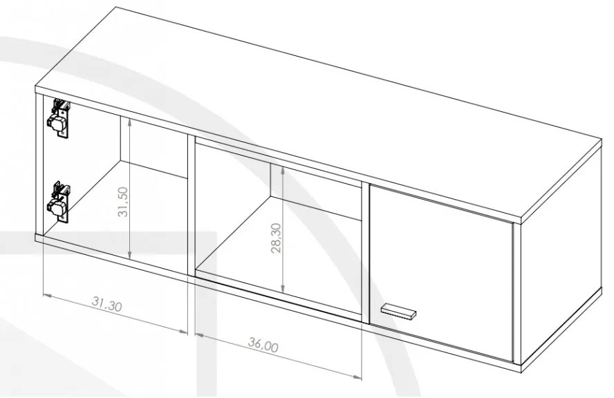 Gib Meble Závěsná skříňka OL WISZ 2D OLIER Gib 105/34,7/33 Barva: bílá/dub artisan