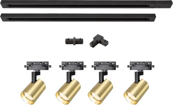 Brilagi - Bodové svítidlo v lištovém systému HUSKY 4xGU10/10W/230V černá/zlatá