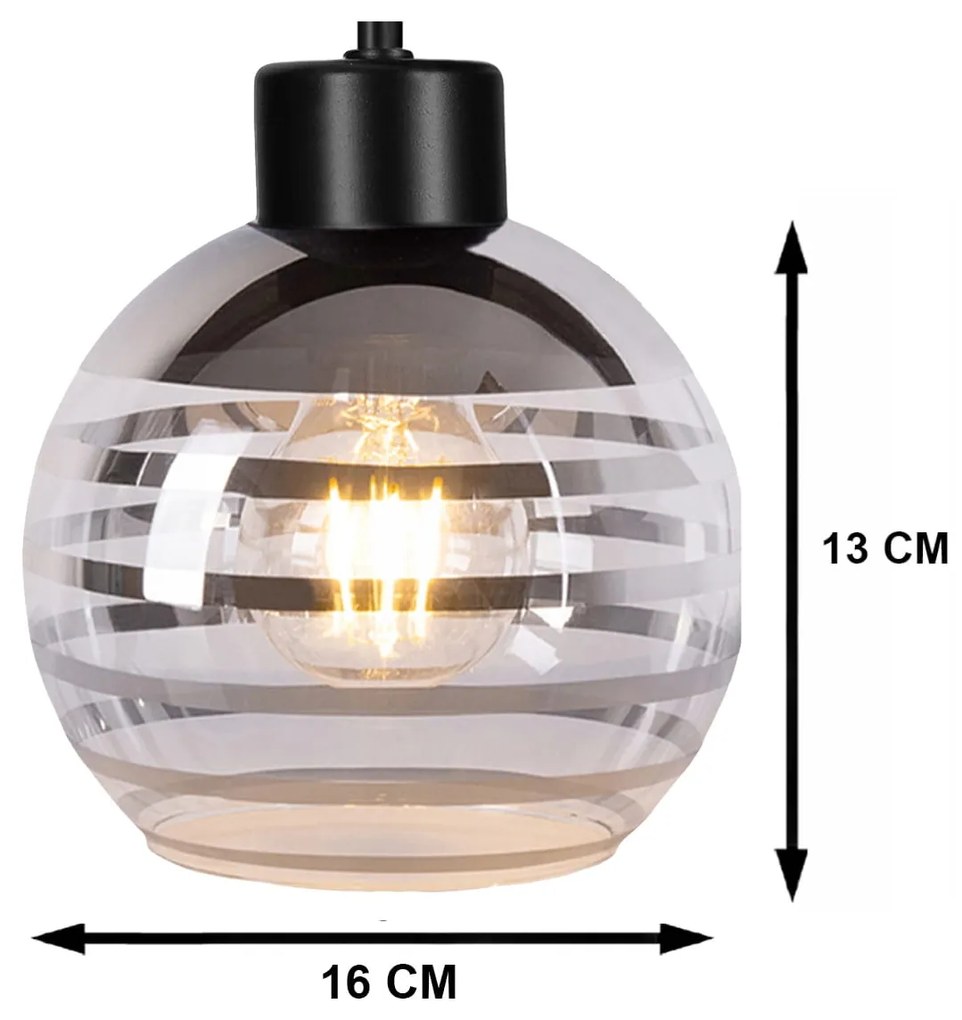 BERGE Stropní svítidlo LED LOFT 3xE27 GLASS BALL