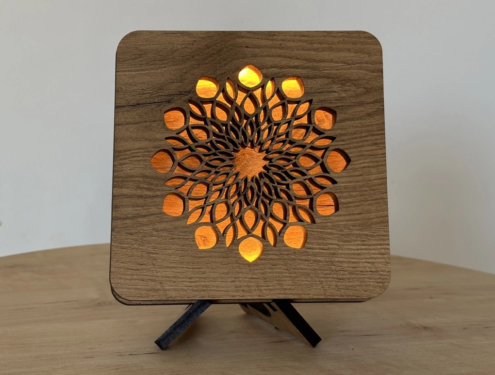 Li-Go "Mandala list" lampa 19x19 cm provedení povrchu: dub světlý