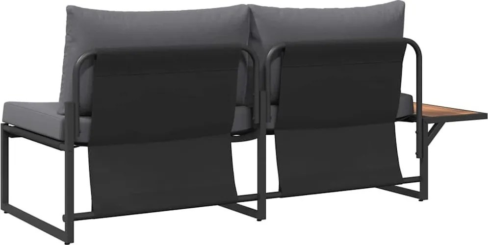 vidaXL Zahradní sofa s polštářem Antracit 200,5 x 70 x 85,5 cm Ocel [42007549]