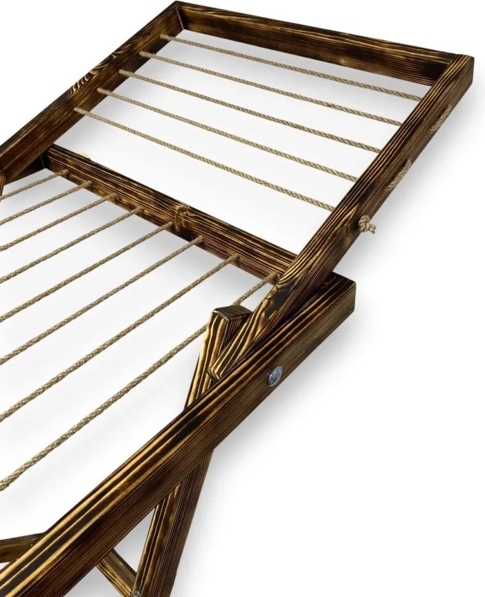 Designový dřevěný sušák na prádlo – ruční výroba, velký skládací, volně stojící, tmavý